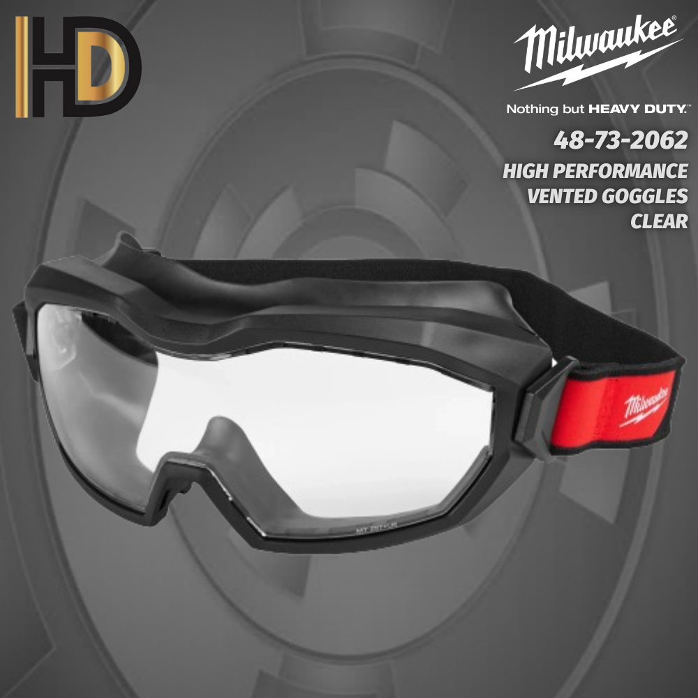 Milwaukee Clear High Profile Performance Vented Goggles / Milwaukee ...