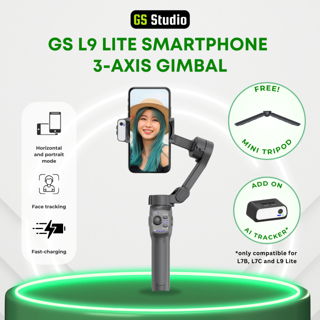 GS L7B L9 Lite M1 Smartphone 3 Axis Gimbal APP Bluetooth Connect Tracking Instant Power Up AI ...