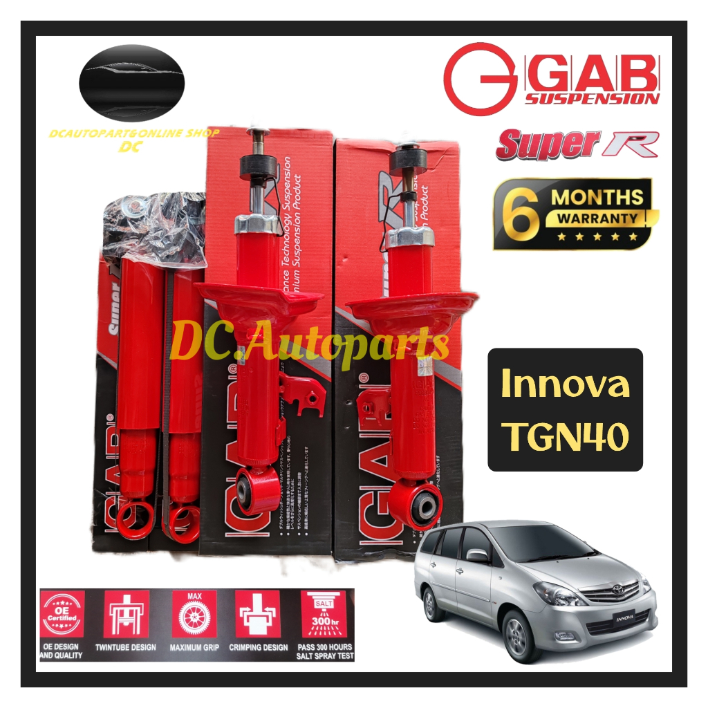 ORIGINAL GAB SUPER R HEAVY DUTY TOYOTA INNOVA TGN40 FRONT OR REAR SHOCK ABSORBER SPORT | Shopee ...
