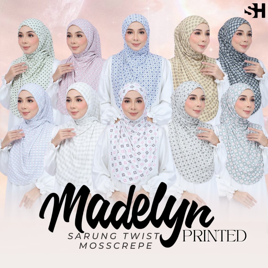 MADELYN INSTANT SARUNG TWIST PRINTED | KAIN HQ MOSSCREPE PREMIUM ...