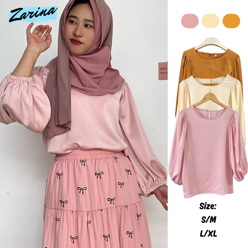 【ZARINA】Blaus Wanita Terkini Baju Blouse Wanita Long Sleeve Shirt Tops ...