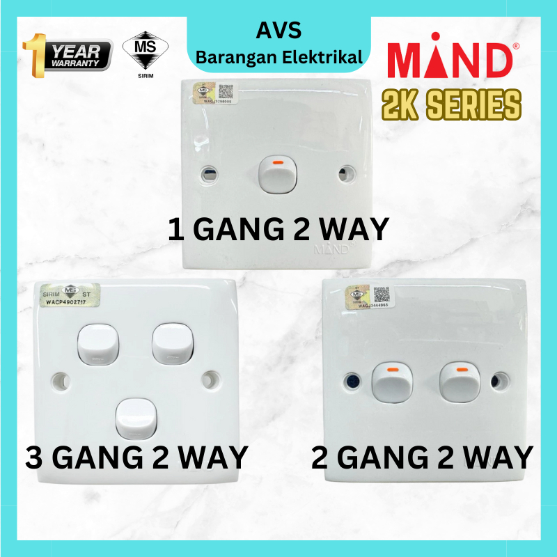 MIND 2K SIERIES 2 WAY SWITCH SOCKET PLUG SOCKET LIGHT SWITCH WALL ...
