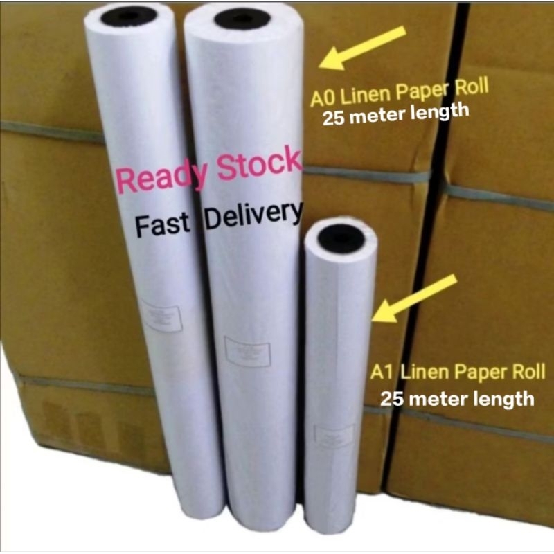 Linen Paper Roll A0 / A1 Size (Super Grade Linen Texture 25meter length ...