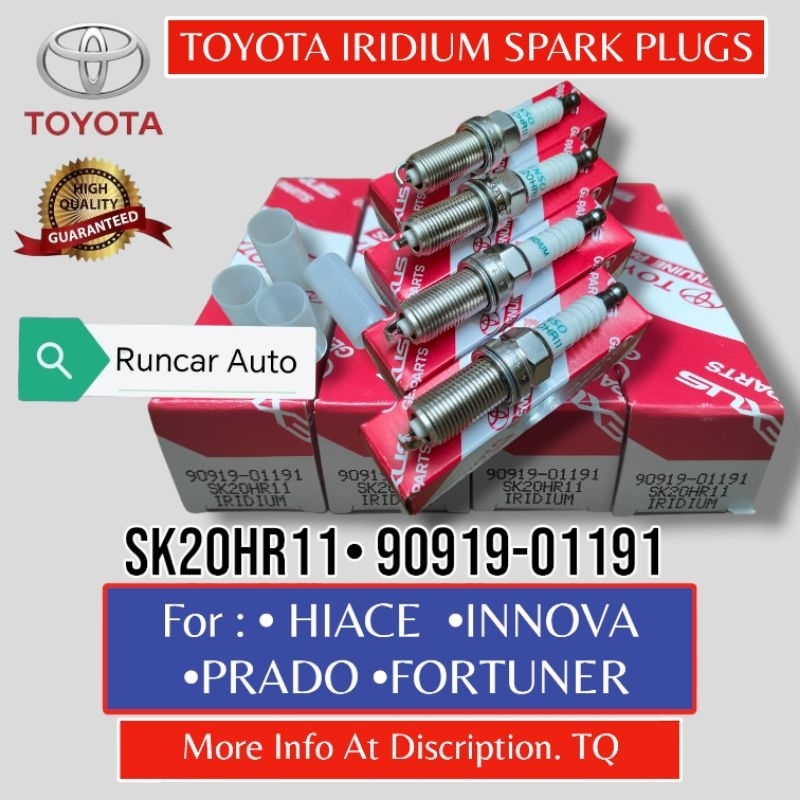 Toyota 4pcs Set Iridium Spark Plug Innova/Hiace/Prado/Fortuner/X-Trail ...
