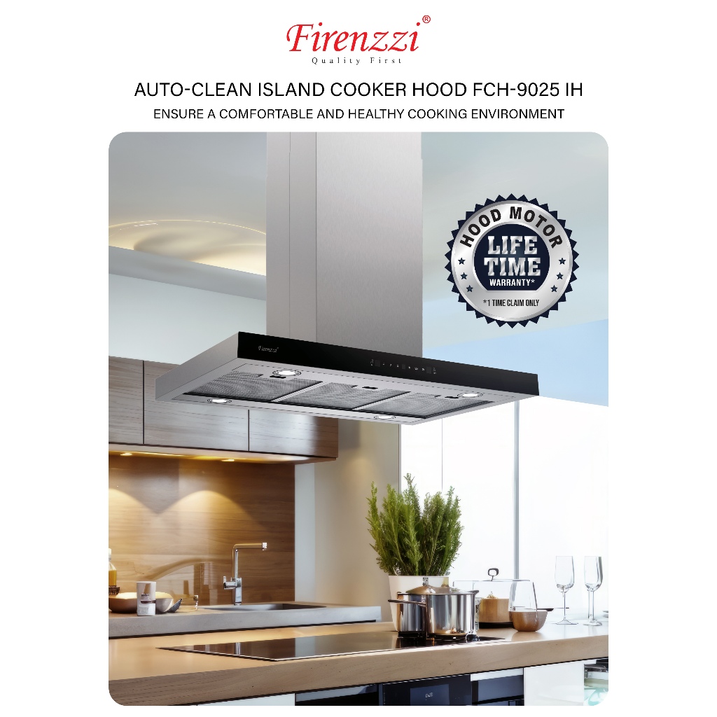 (Year 2025) Brand New Firenzzi FCH-9025 IH Island Cooker Hood (SIRIM ...