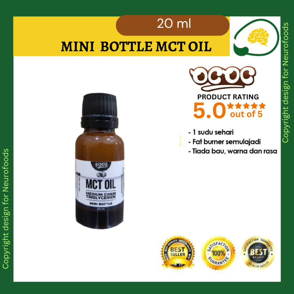 OCOC Pure Mini MCT Oil Coconut Oil Unflavored Colorless Dr Rizal 20ml Minyak MCT C8 C10 ...