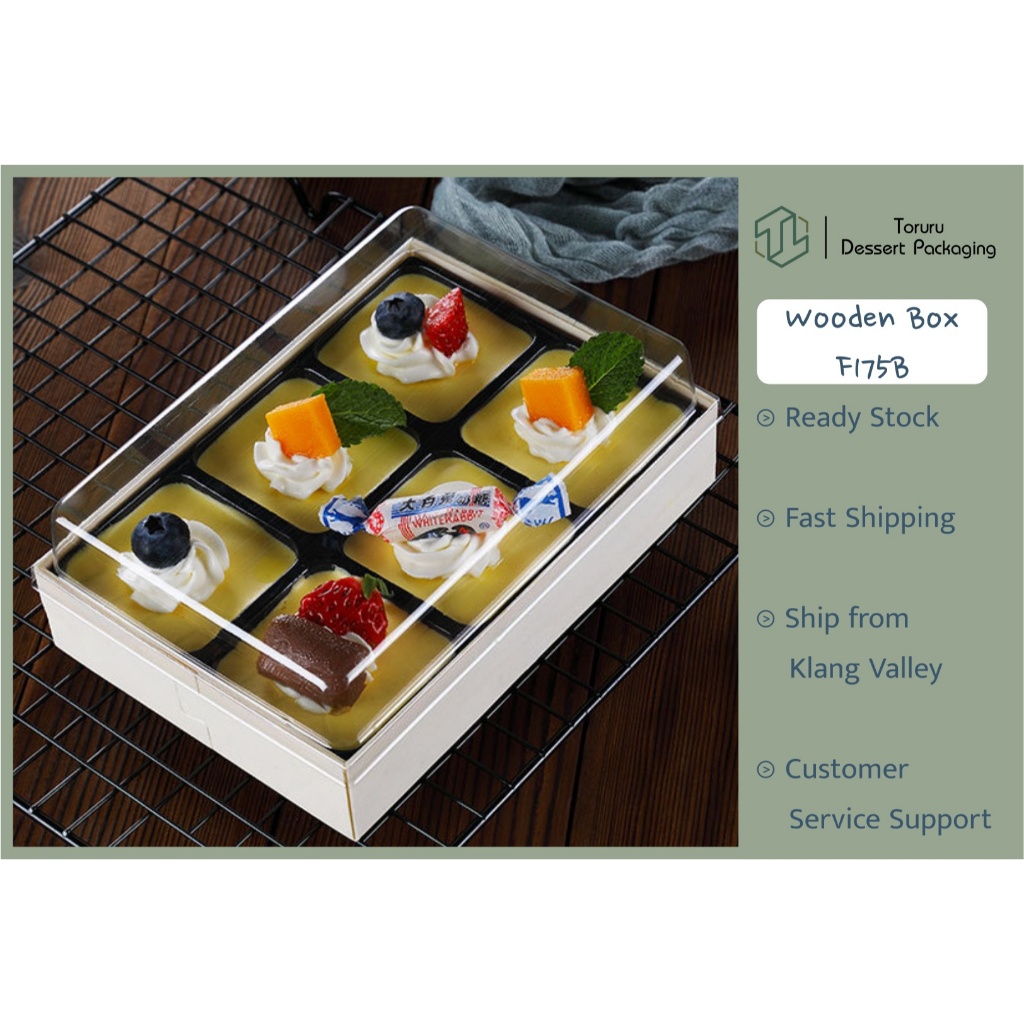 [10PCS] F175B Wooden Sushi Box Mousse Tiramisu Dessert Mooncake Mochi ...