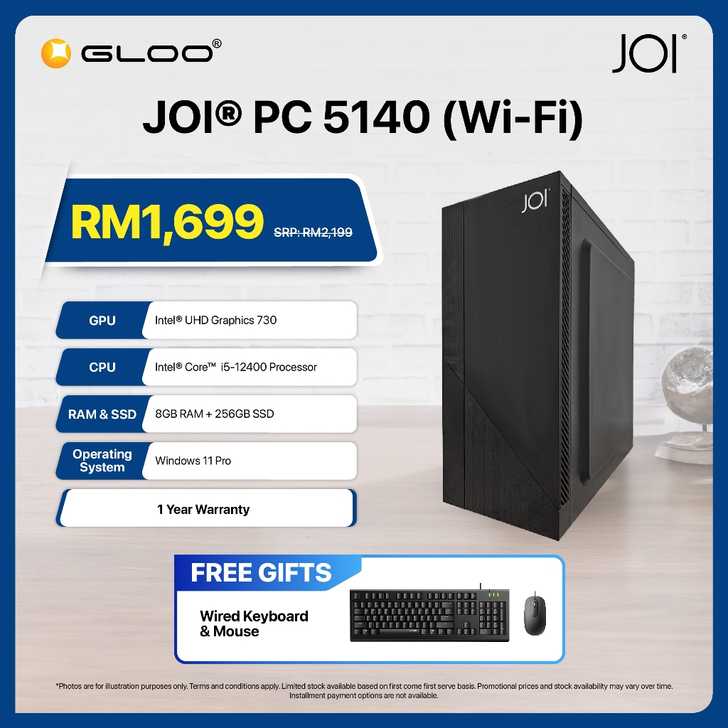 JOI PC 5140 (i5-12400/8GB RAM/256GB/512GB SSD/W11P/WIFI) | Shopee Malaysia