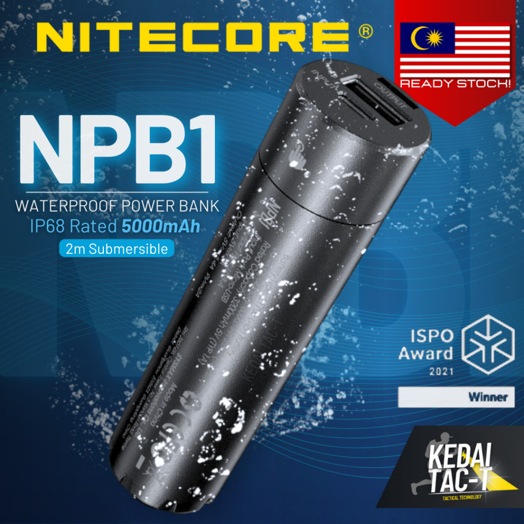 NITECORE NPB1 - Waterproof IP68 Quick-Charge USB 5000mAh Power Bank - ORIGINAL - Ready Stock in ...