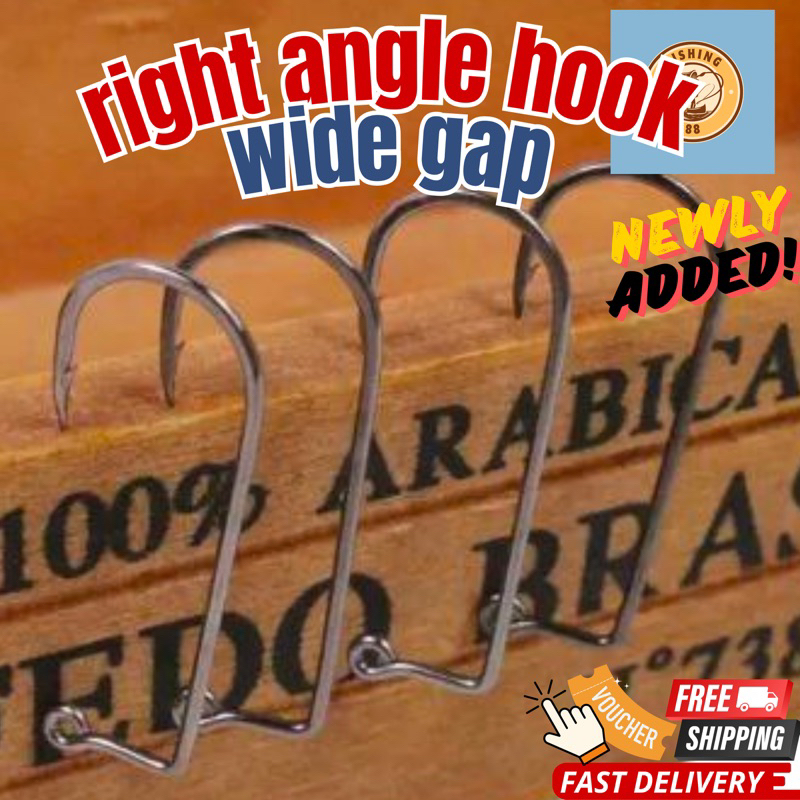 【Right angle hook】soft plastic hook/ mata kail soft plastic casting ...