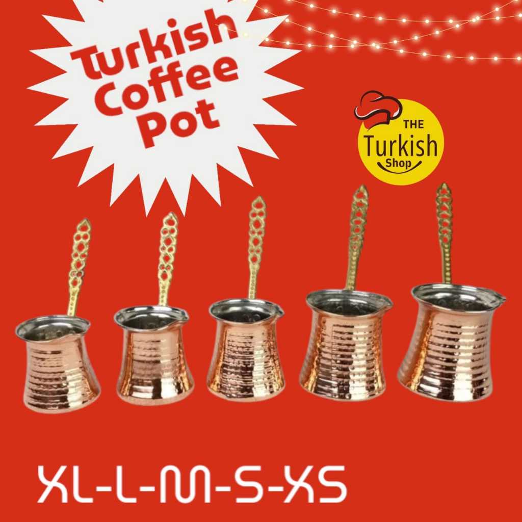 Handmade Turkish Cezve with Engraved Copper Plating For Espresso Cups ...