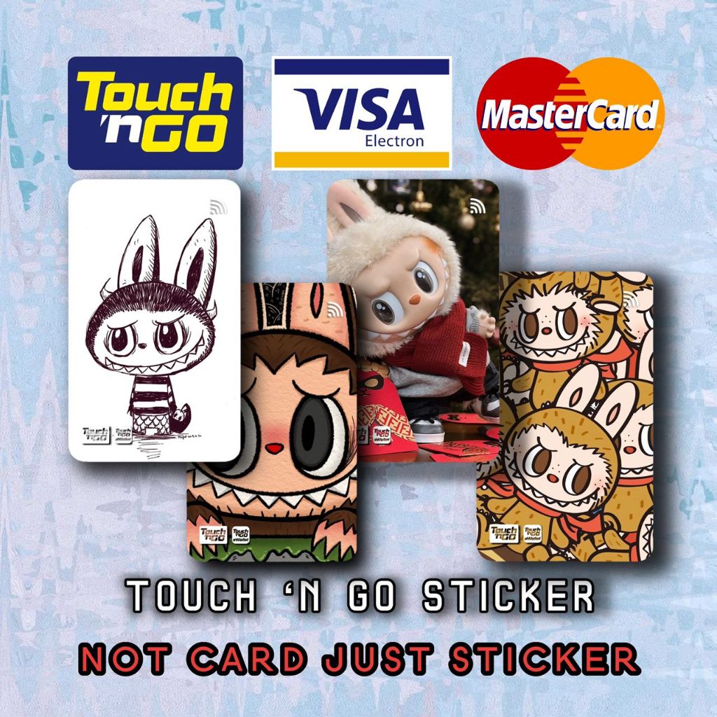 ( LABUBU Series ) Touch n Go Card Sticker Cover TNG / MASTER / VISA / CREDIT/ DEBIT CARD ...