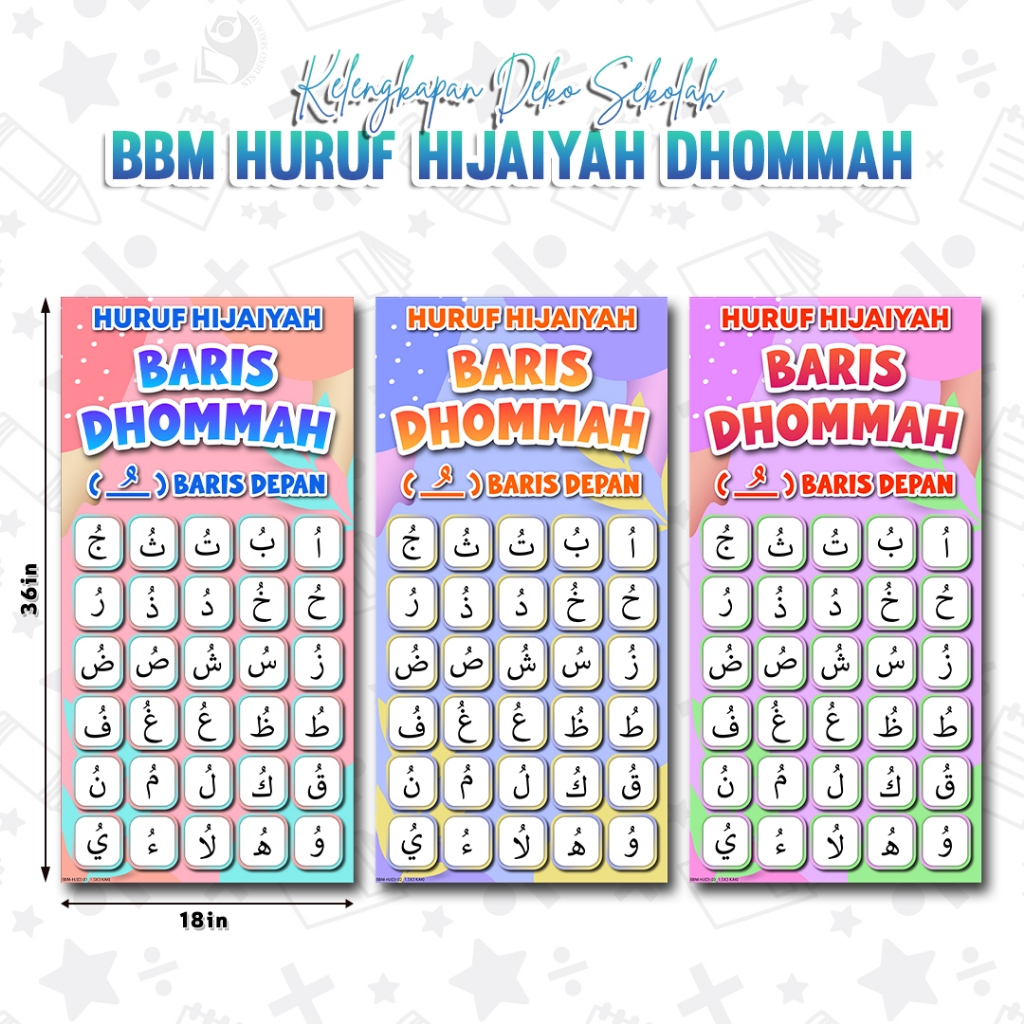 BBM HURUF HIJAIYAH DHOMMAH / BARIS DEPAN / BAHAN BANTU MENGAJAR / BBM ...