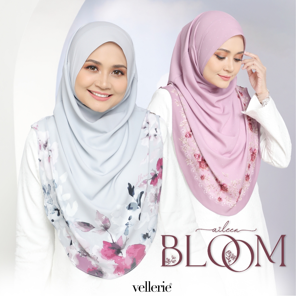 Vellerie Tudung Instant Aileen Bloom Premium Bubble Chiffon Sekali ...