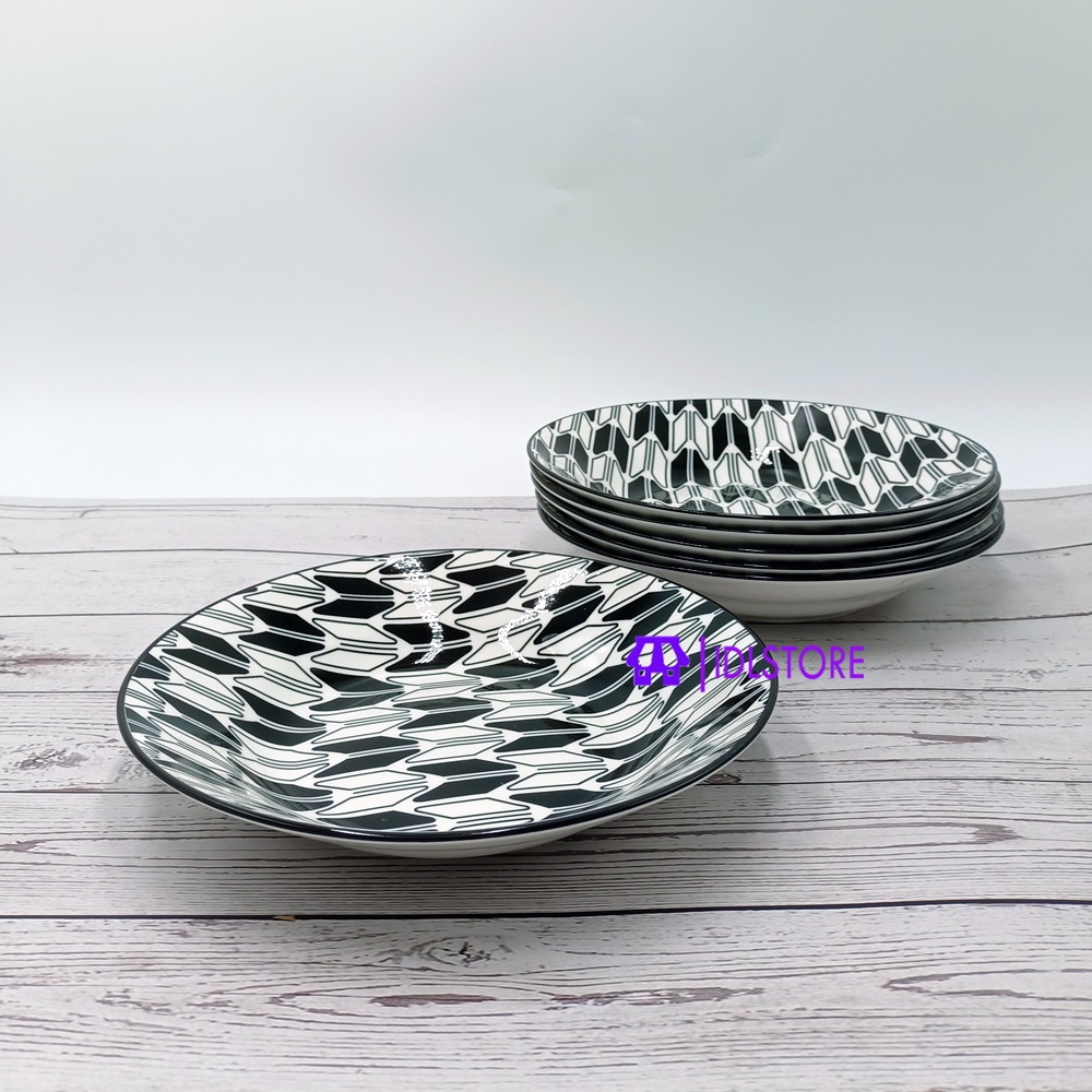 6 Pcs Porcelain Dinner Plate Set Pinggan Mangkuk Pinggan Nasi Pinggan ...