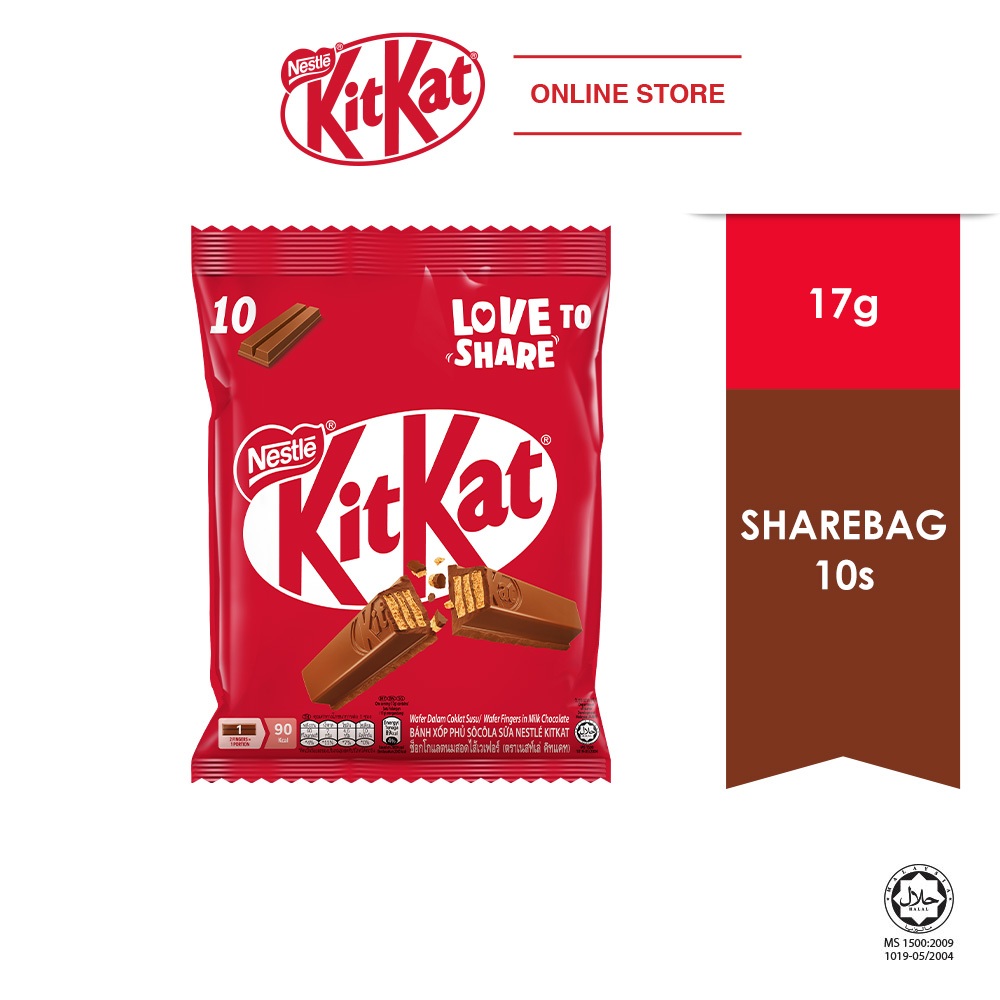 NESTLE KitKat 2-Fingers Milk Chocolate Share Pack 10 Pieces | Shopee ...