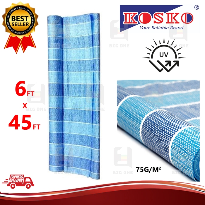 KOSKO 6FT x 45FT PE TARPAULIN CANVAS BLUE WHITE CANVAS ROLL KAIN LAPIT ...