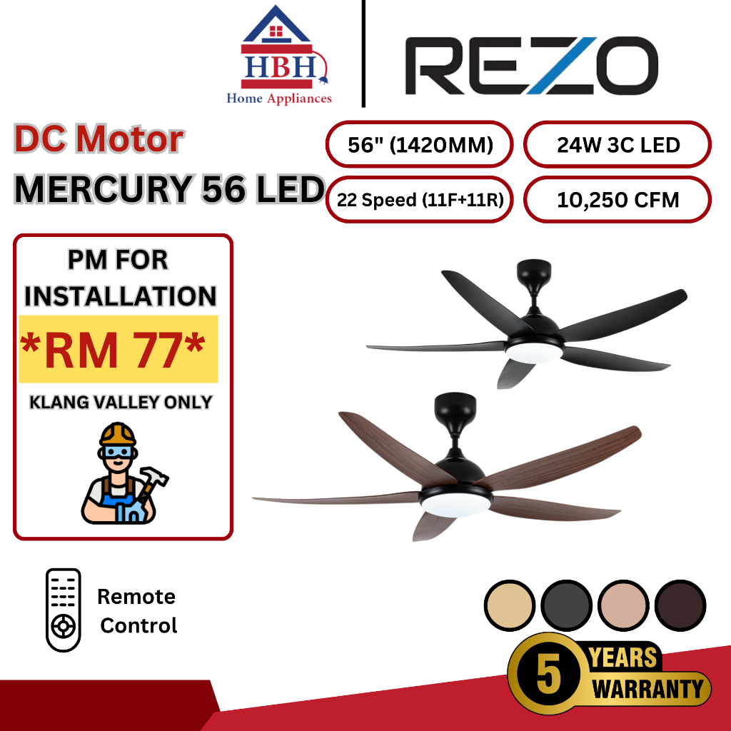 (Rm77 Installation) Rezo | Signature Series | MERCURY 56 LED | DC Motor ...