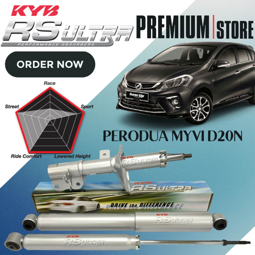 PERODUA MYVI D20N 2017 - KYB RS ULTRA HEAVY DUTY SHOCK ABSORBER 100% ORIGINAL GENUINE PART ...