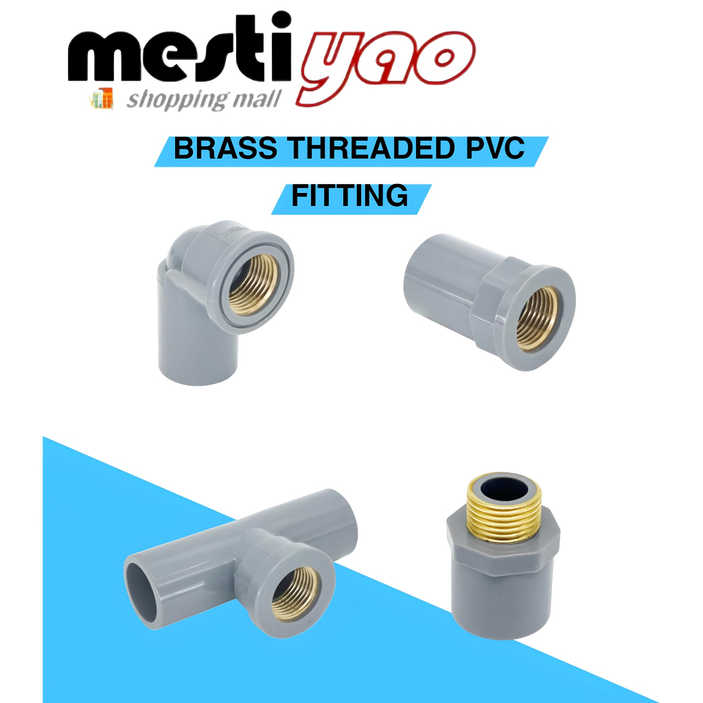 PVC Paip Fitting Thread Tembaga/PVC Pipe Fitting Brass Thread/PVC ...