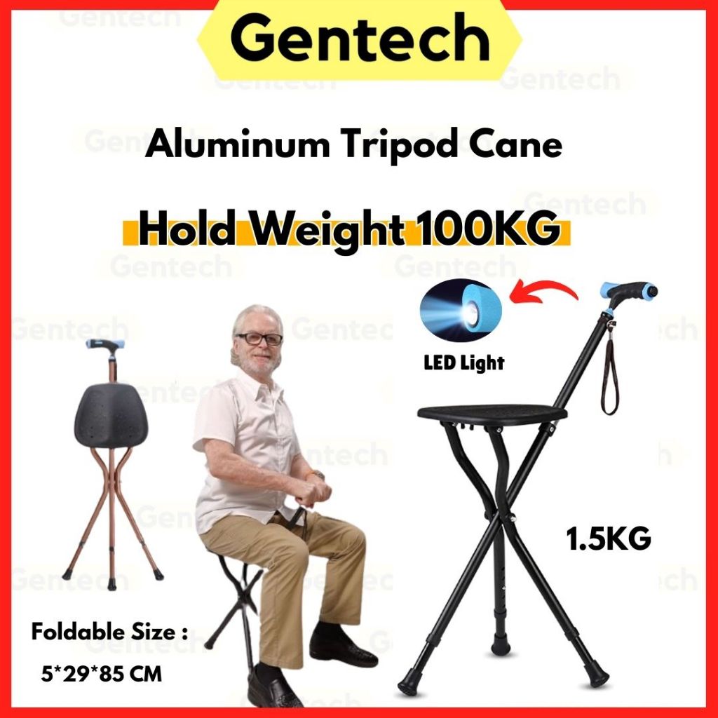 Aluminum Tripod Cane Walking Stick With Led Light Handle Design ...