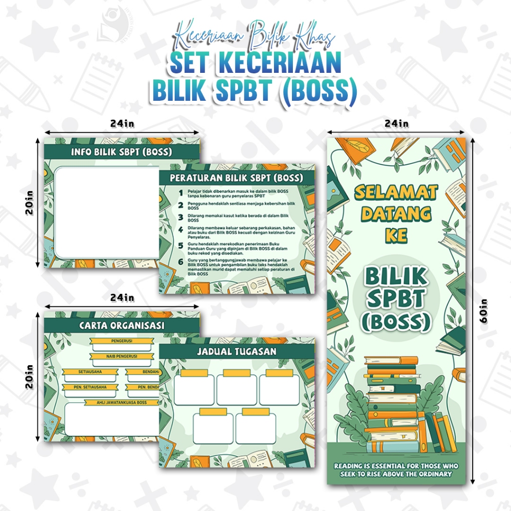 🌼1 DAY SHIP🌼 SET KECERIAAN BILIK SPBT / 5in1 / BOSS ABAD KE-21 / TEBAL ...