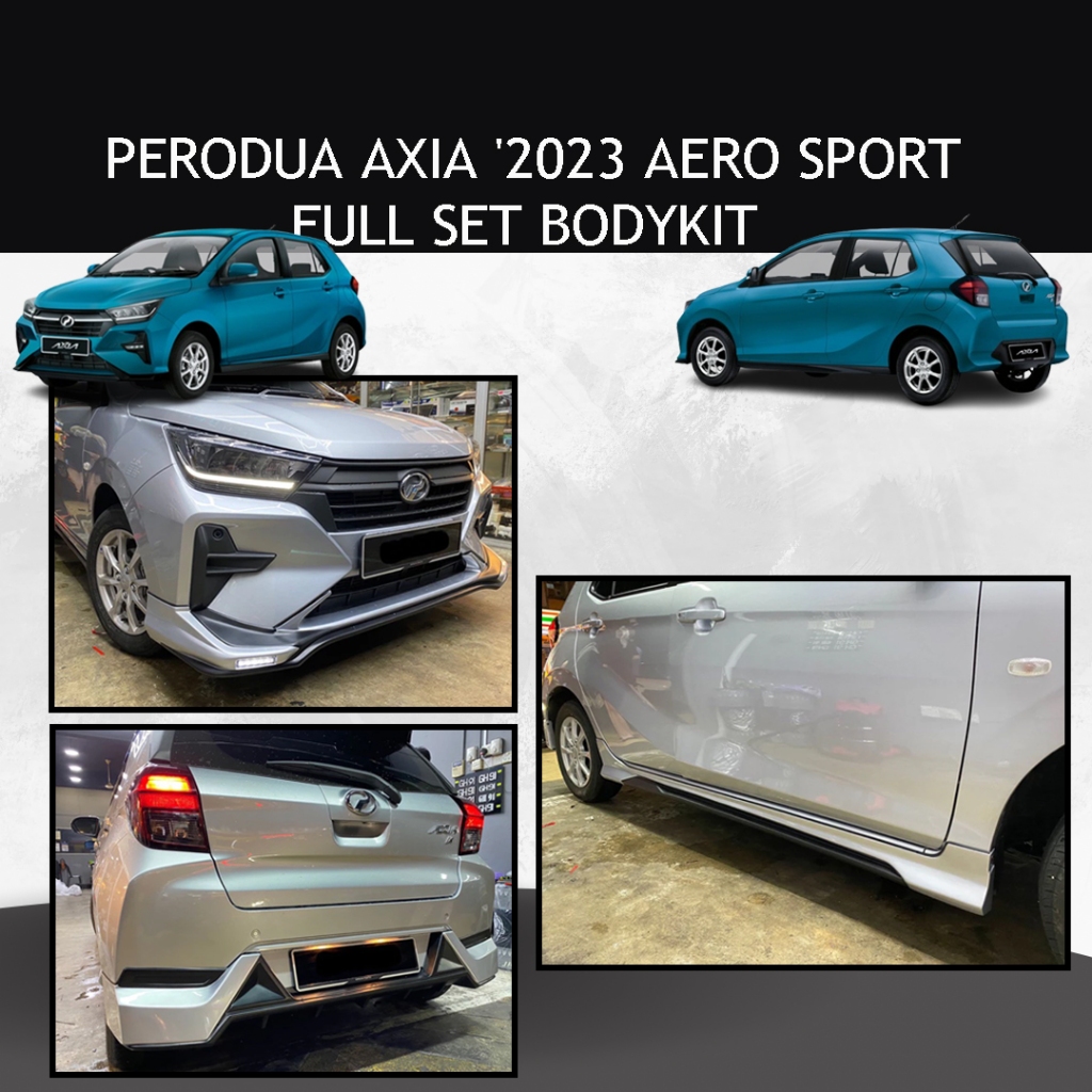 PERODUA AXIA '2023 AERO SPORT STYLE FULL SET BODYKIT FRONT SKIRT ,SIDE ...