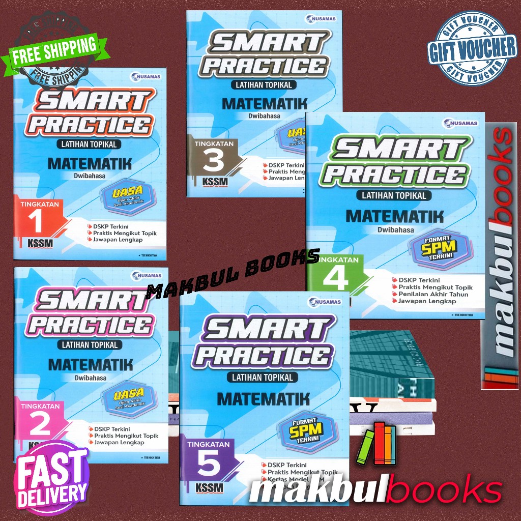 NUSAMAS: SMART PRACTICE LATIHAN TOPIKAL UASA MATEMATIK DWIBAHASA TINGKATAN 1,2,3,4 & 5 KSSM ...