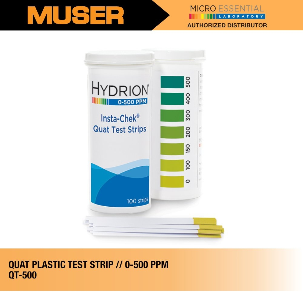 Micro Essential QT-500 Hydrion 0-500 Quat Plastic Strip (Exp: Oct 01 ...