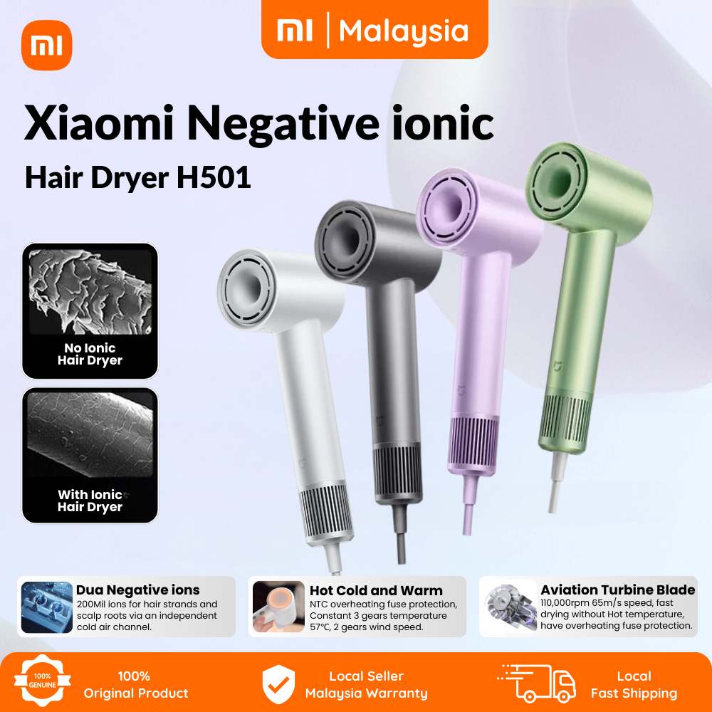 Xiaomi Mi Ionic Hair Dryer Air H500 | H501 SE – Negative Ions, Fast Drying |米家吹风机 | Shopee Malaysia
