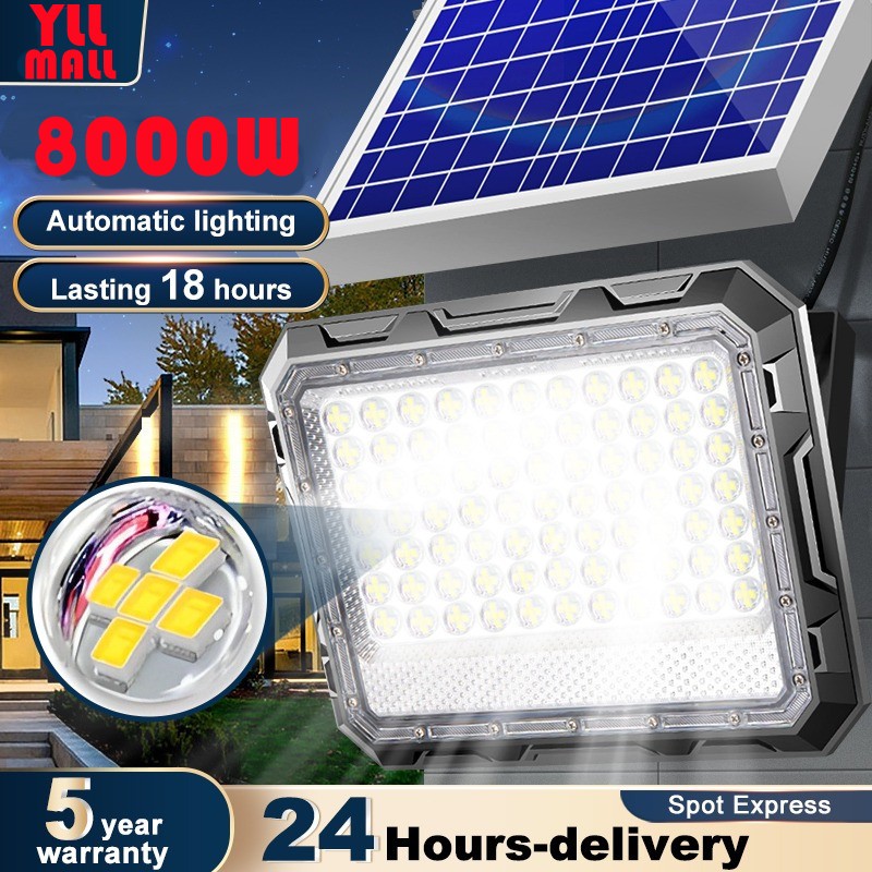 Lampu Solar 8000W Solar Light Outdoor Lighting IP 67 Waterproof LED Solar Spotlight Solar raya ...
