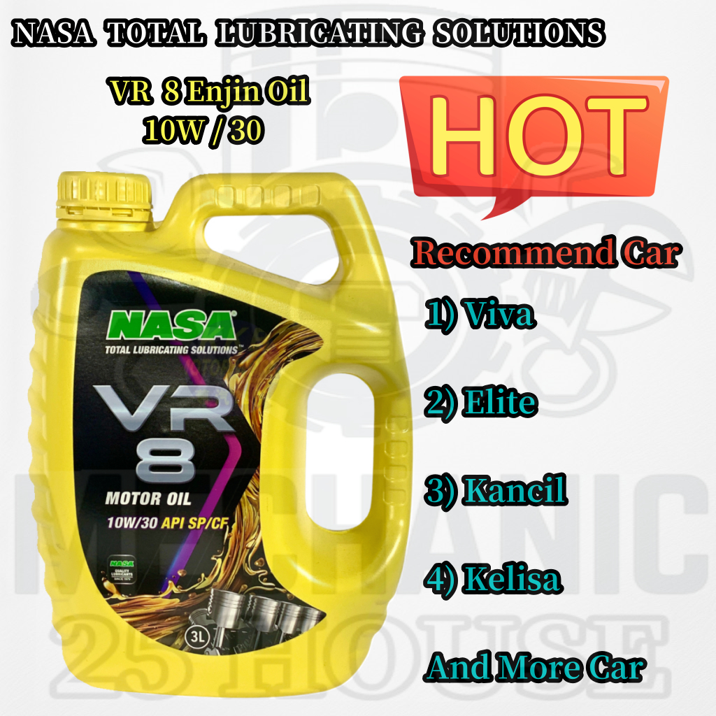 NASA VR8 ENJIN OIL 100% ORIGINAL 10W/30 API SP/CF FOR VIVA / AXIA ...