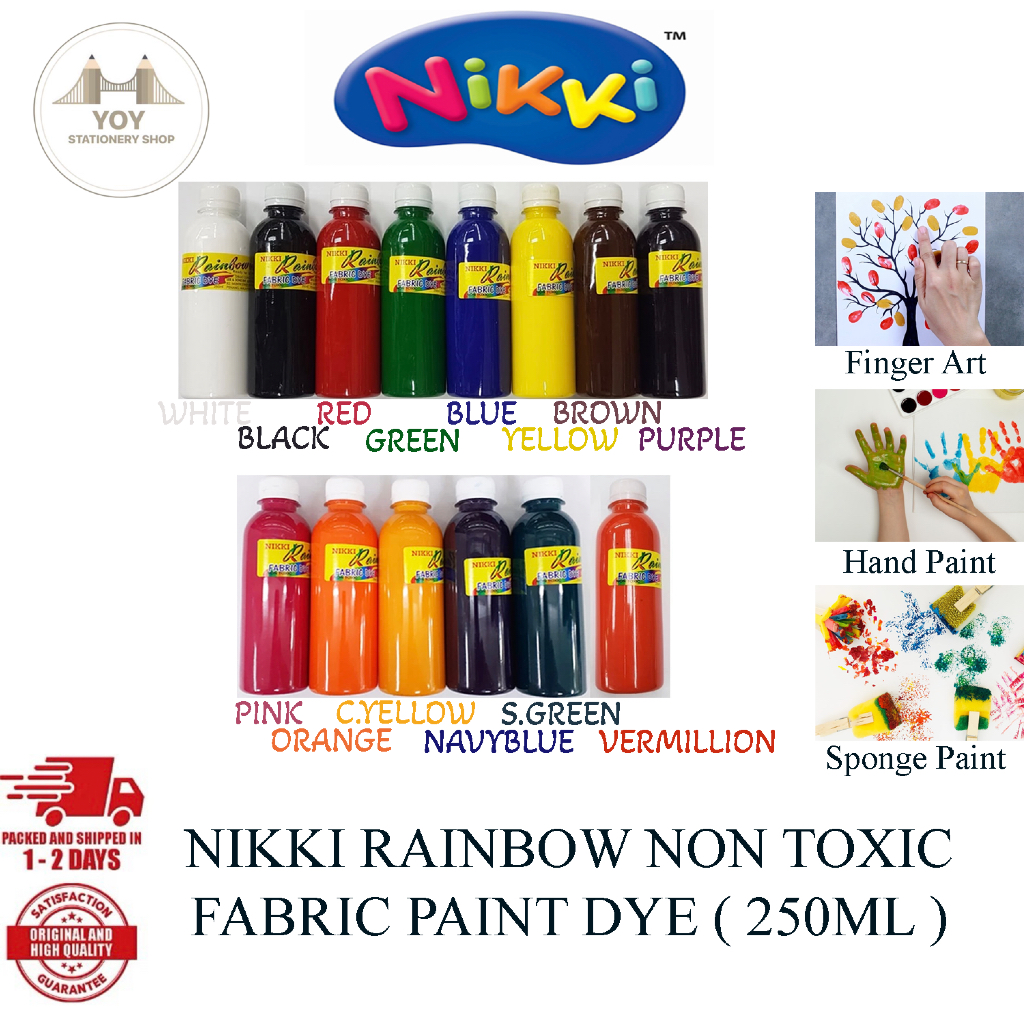 NIKKI RAINBOW FABRIC PAINT DYE 250ML (READY STOCK / 100% ORIGINAL ...