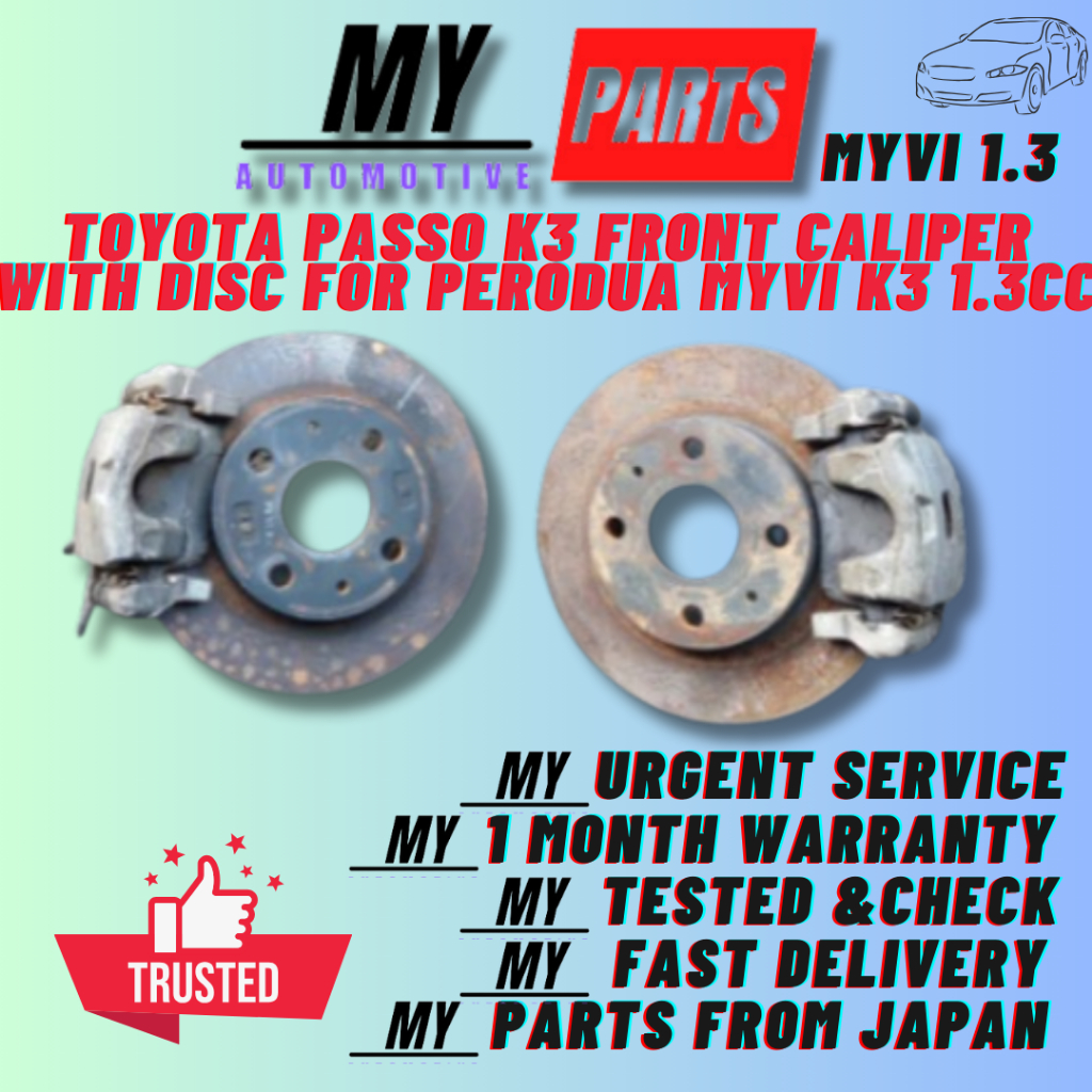 Toyota Passo K3 Front Caliper With Disc For Perodua Myvi K3 1.3CC ...