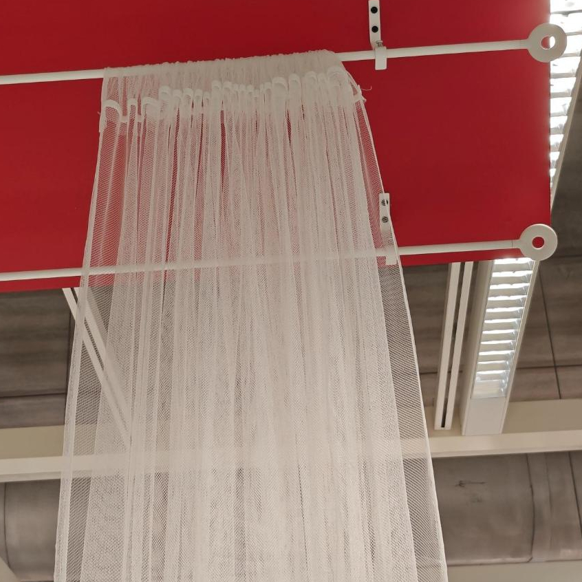 WINDOWS CURTAIN ROD WITH BRACKET WHITE 140CM ROD LANGSIR SET CURTAIN ...