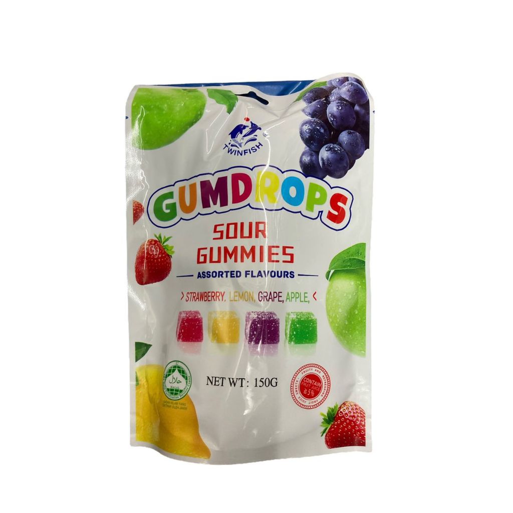 TWINFISH GUMDROPS SOUR GUMMIES 150G | Shopee Malaysia