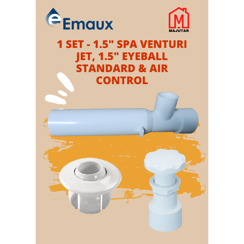 Emaux (88250412, EM1834, EM3301(A1)) 1 Set Venturi Jet for Spa and ...