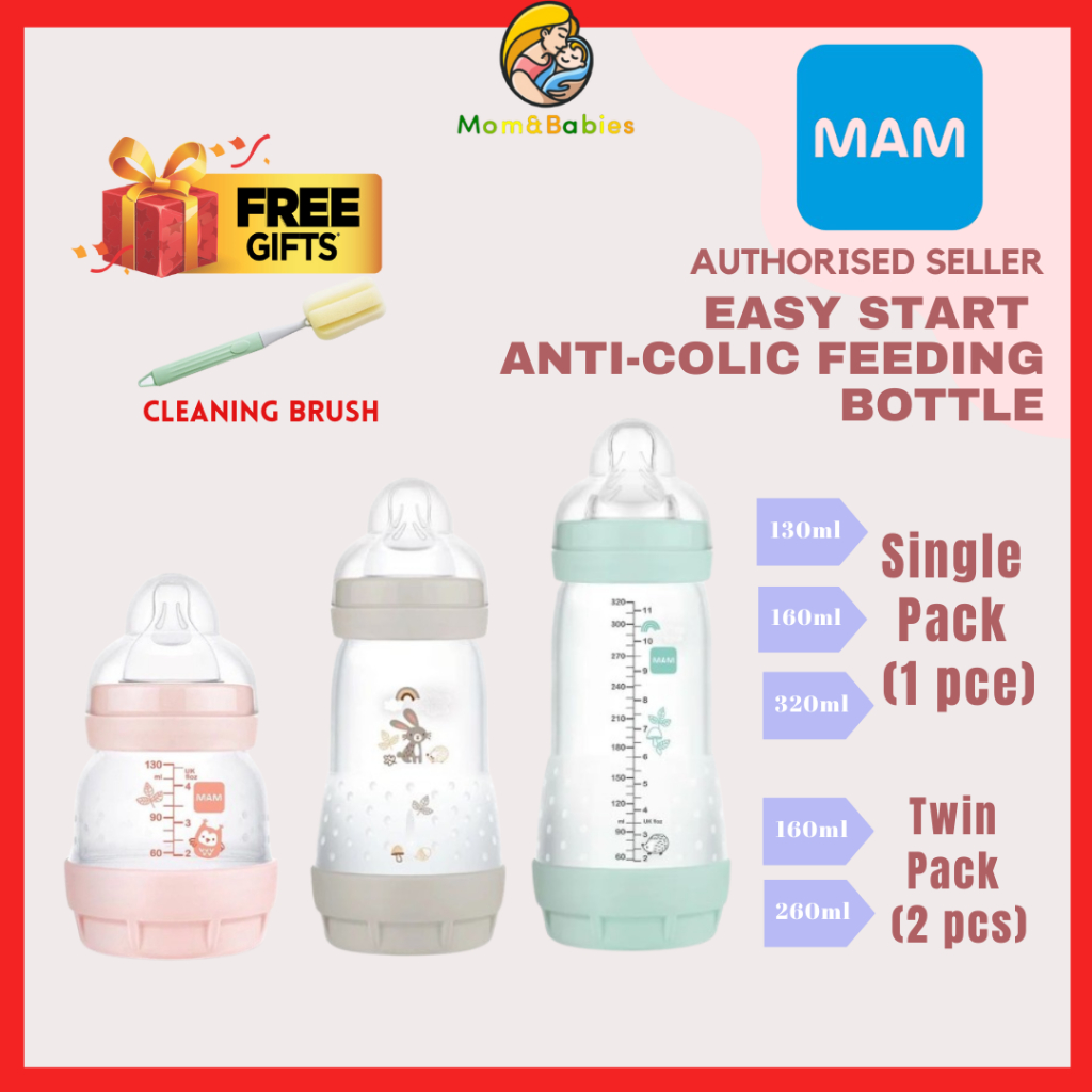 MAM Easy Start Anti-Colic Feeding Bottle Milk Bottle Botol Susu Elak Kolik Teat Bottle Puting ...