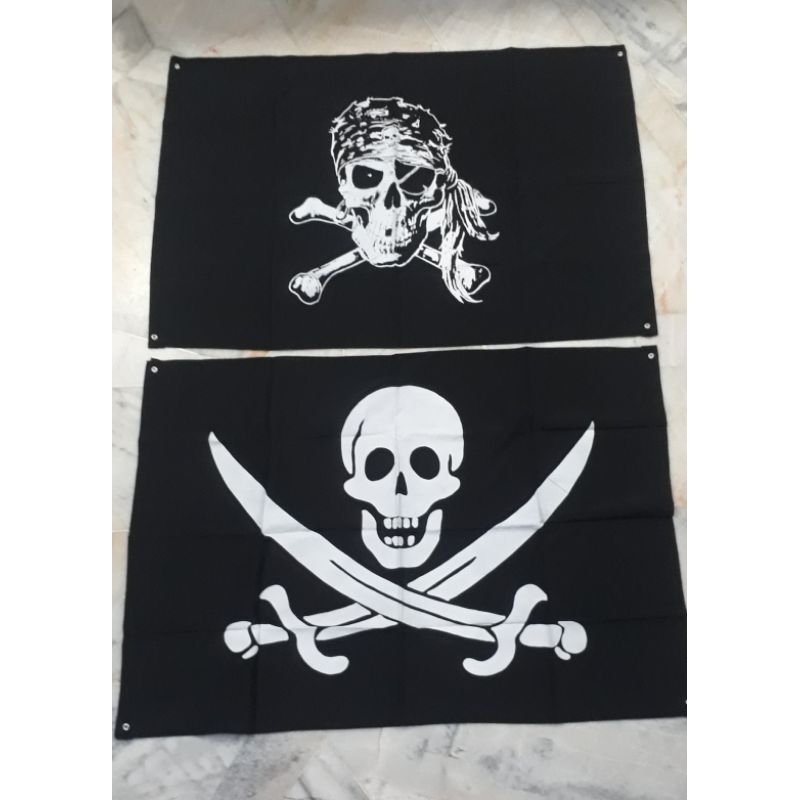 Pirate Flag / Lanun Bendera : 45" × 30" | Shopee Malaysia