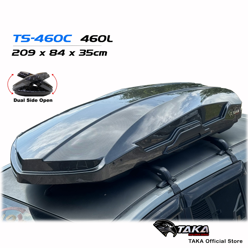 TAKA TS-460C Car Roof Box [ADVENTURE Series] [XL Size] [Glossy Carbon ...