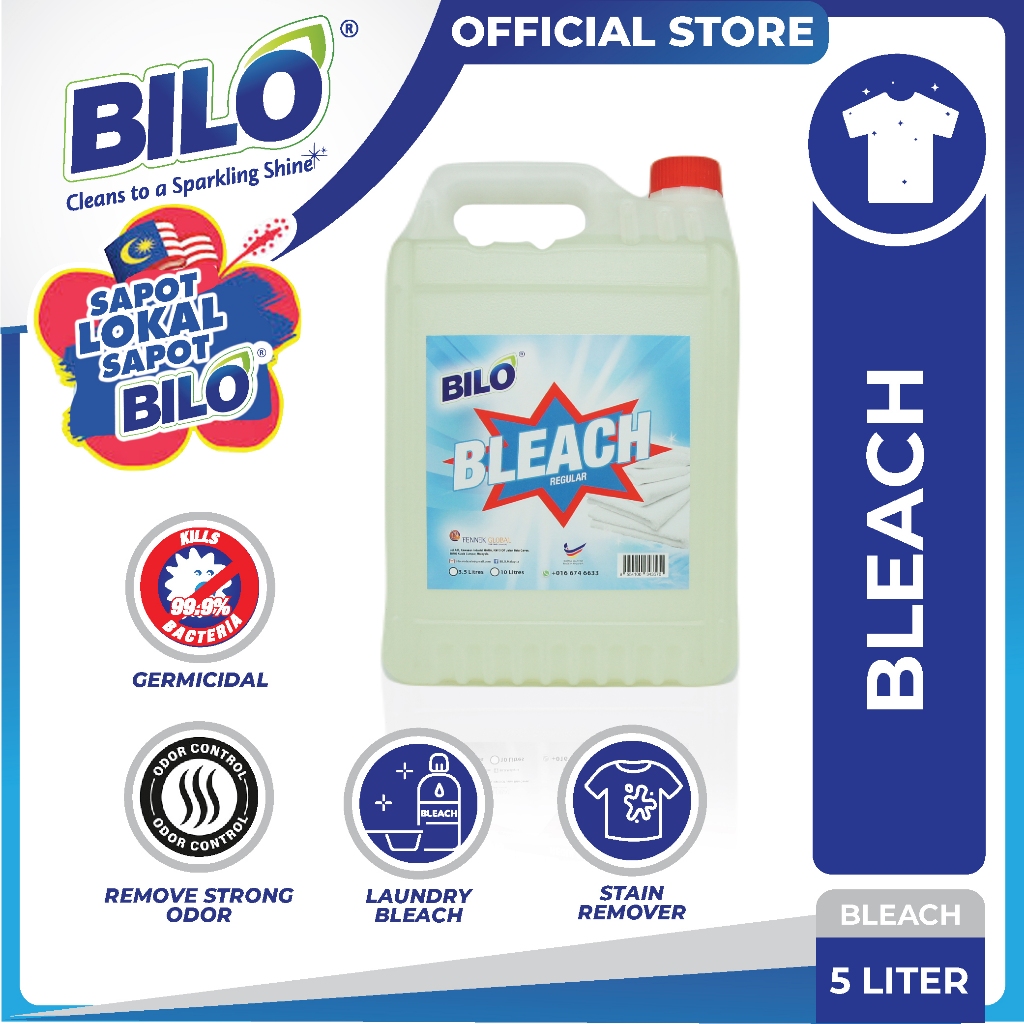 BILO BLEACH/PELUNTUR/KLOROK - 5 LITRES - MICROBICIDAL / DIRECT FROM ...