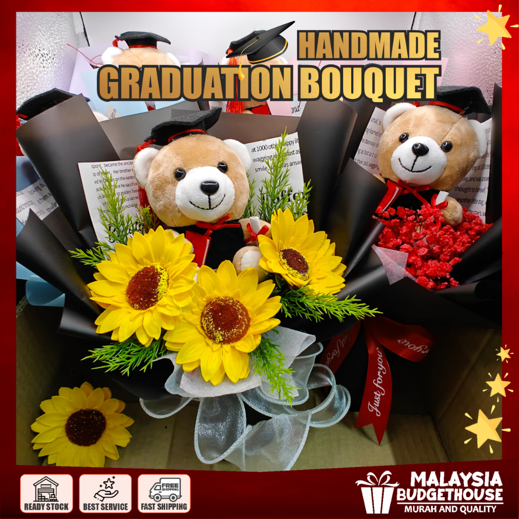 GRADUATION CONVOCATION ,Konvo soap flower bouquet bear gift surprise ...