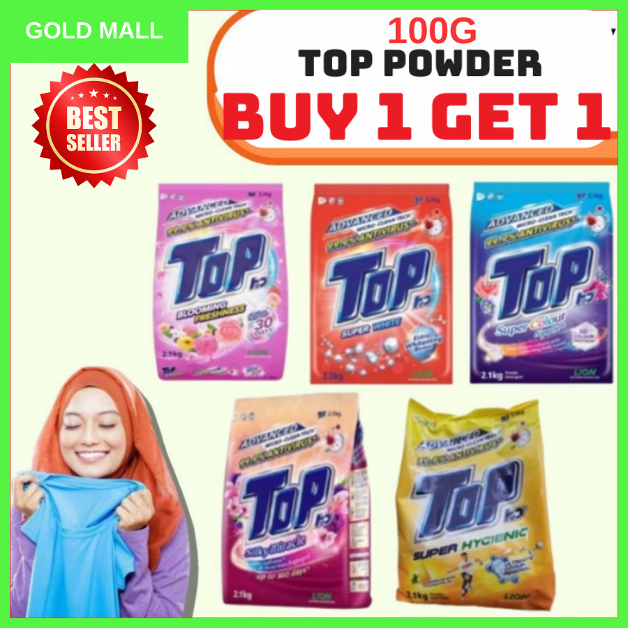 TOP WASHING POWDER Super White Anti-Malodour Washing Powder (100G ...