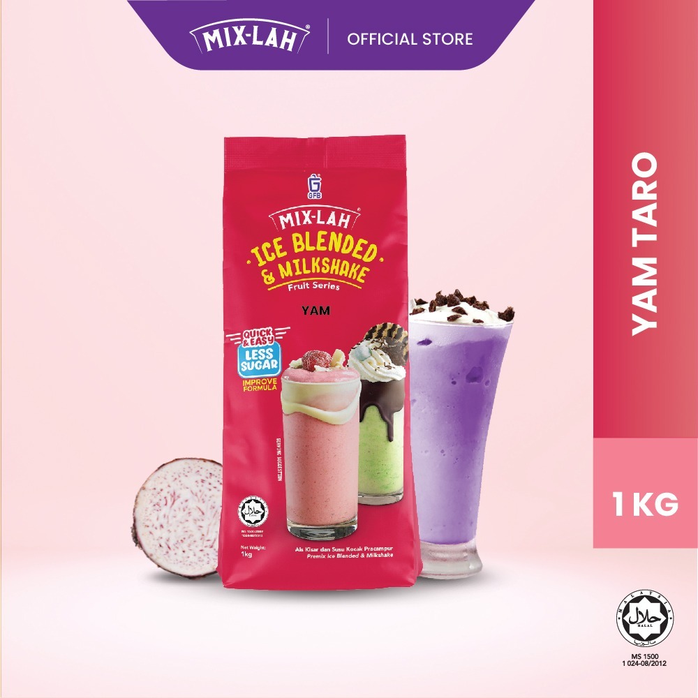 MIX-LAH YAM TARO ICE BLENDED MILKSHAKE POWDER/ SERBUK ICE BLENDED ...