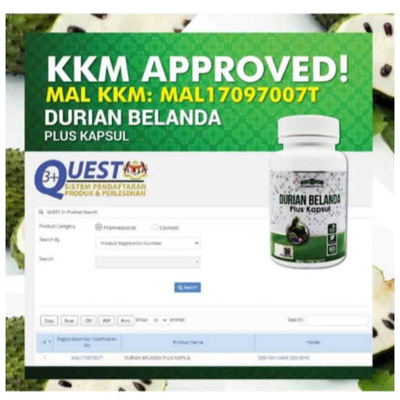 ORIGINAL HQ Durian belanda plus kapsul FAST SHIPPING | Shopee Malaysia