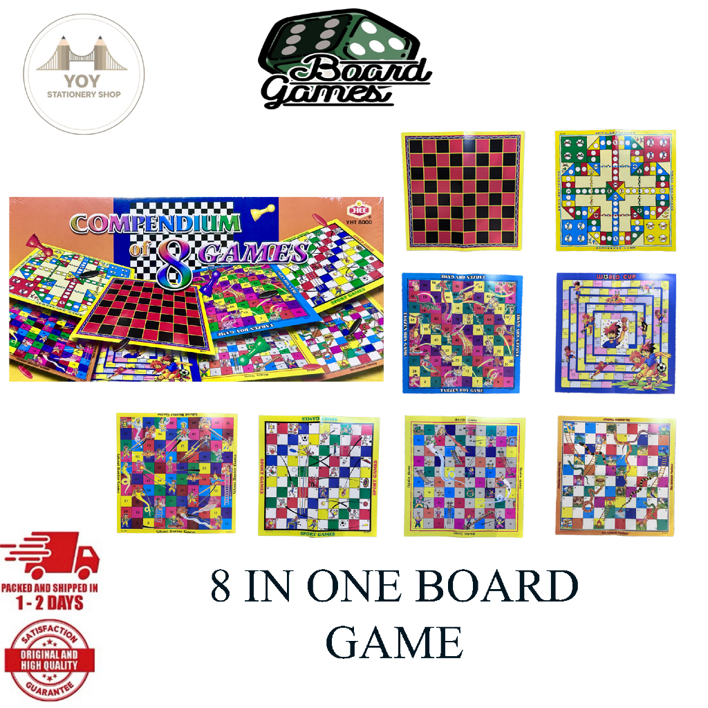 JHEE 8 in 1 Compendium of 8 Board Games(READY STOCK) | Shopee Malaysia
