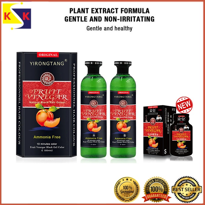 ECOSYSTEM Fruit Vinegar Natural Black Hair Color Gel | Shopee Malaysia