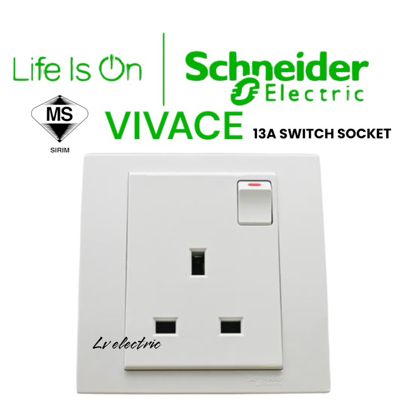 Schneider Vivace 13A Switch Socket Outlet (White) KB15 | Shopee Malaysia