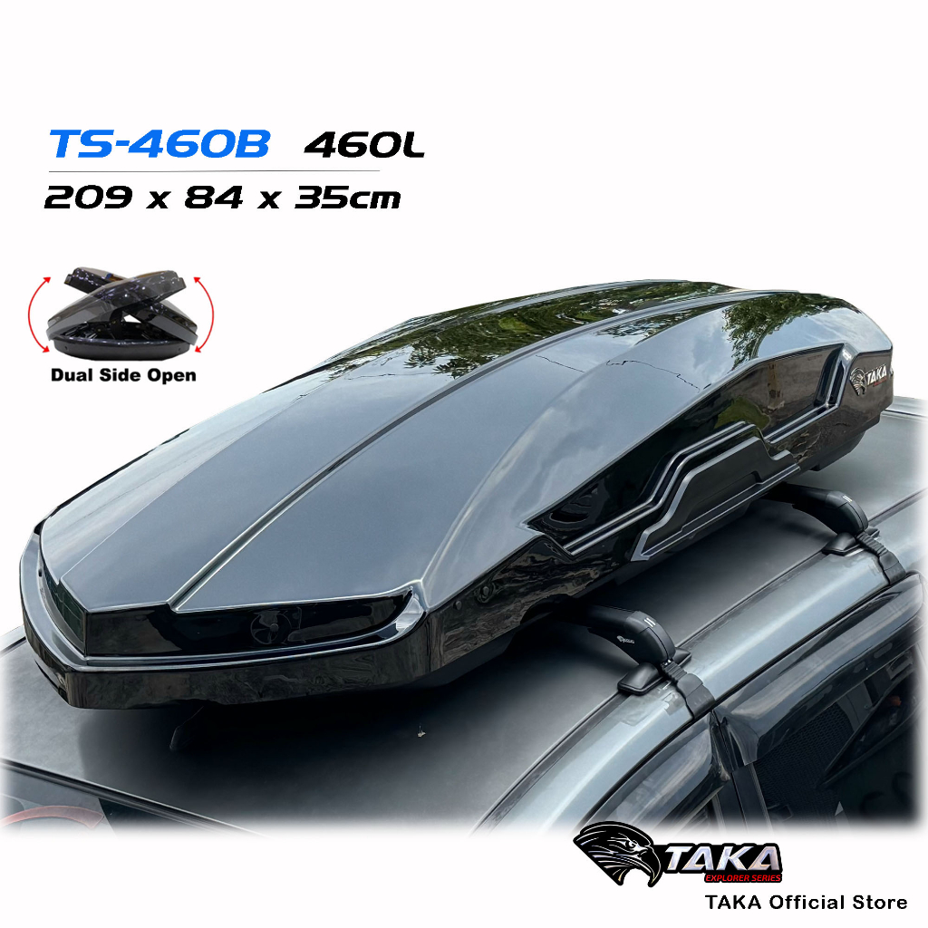 TAKA TS-460B Car Roof Box [ADVENTURE Series] [XL Size] [Glossy Black ...