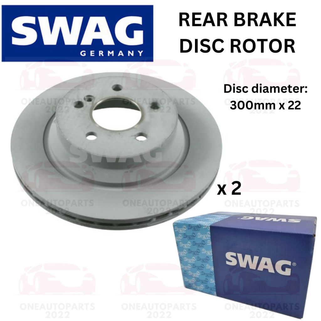 SWAG GERMANY REAR BRAKE DISC ROTOR MERCEDES BENZ W211 E280 W212 E300 ...